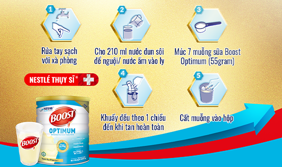 Cách pha và bảo quản Nestlé BOOST Optimum